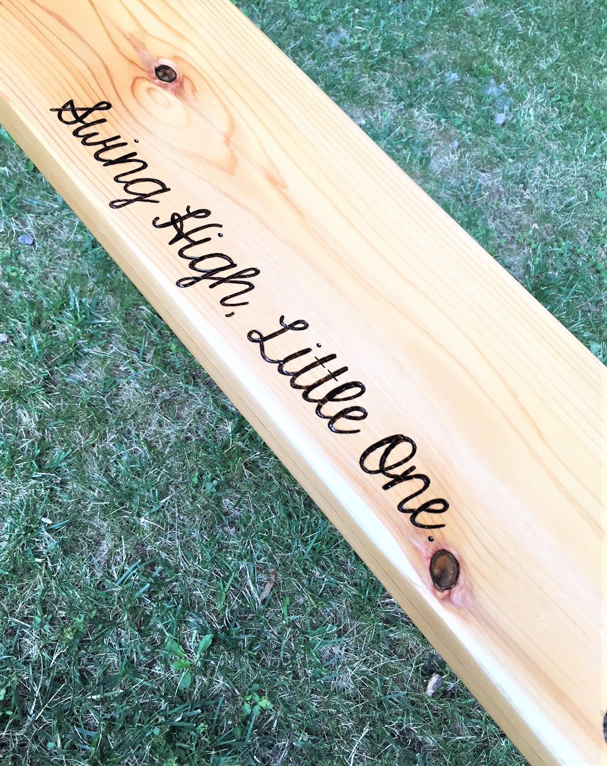 Swing High Little One Wooden Rope Swing Wood Tree Swing | Etsy