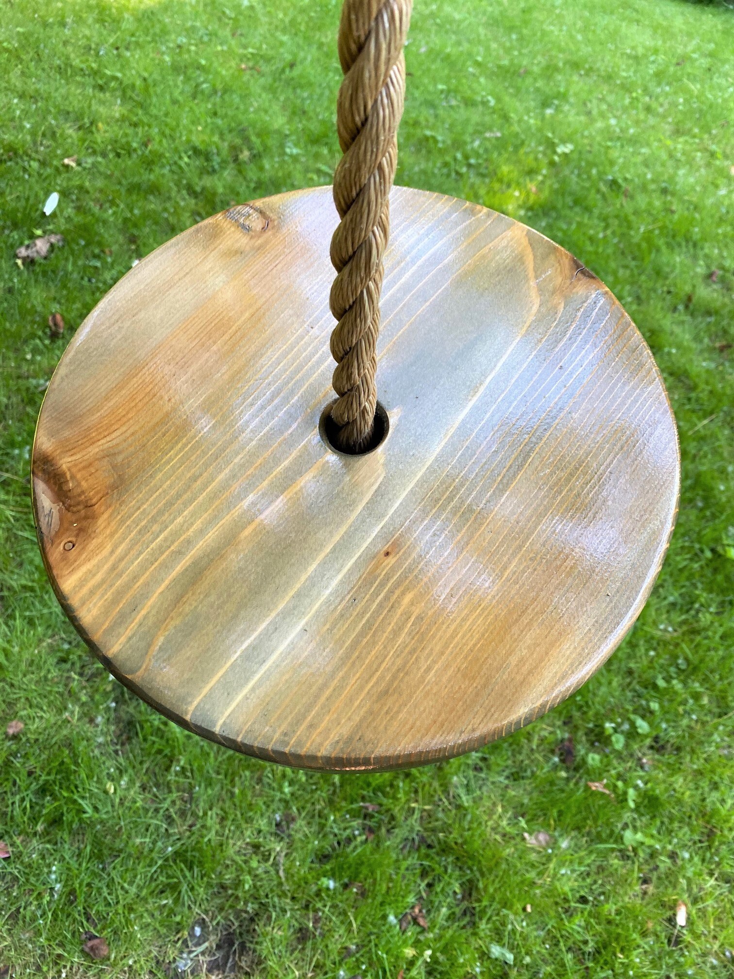 Gray Wood Round Swing Disc Swing for Kids Round Rope Swing - Etsy
