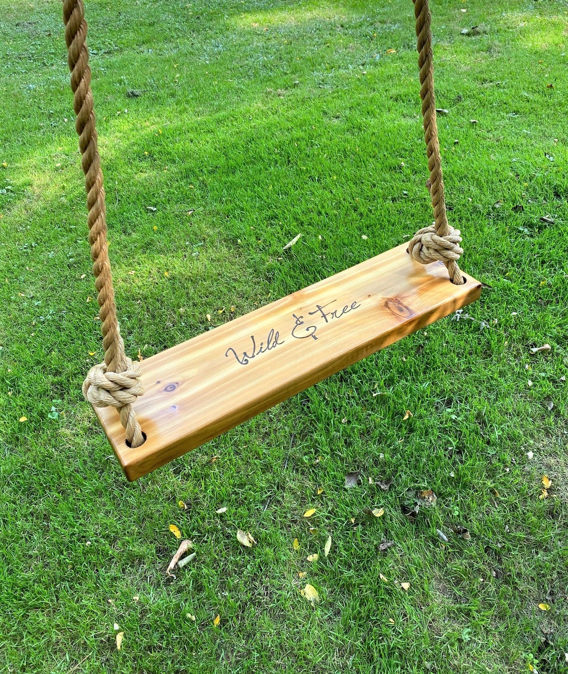 Wild and Free Wood Tree Swing Wooden Rope Swing Outdoor - Etsy