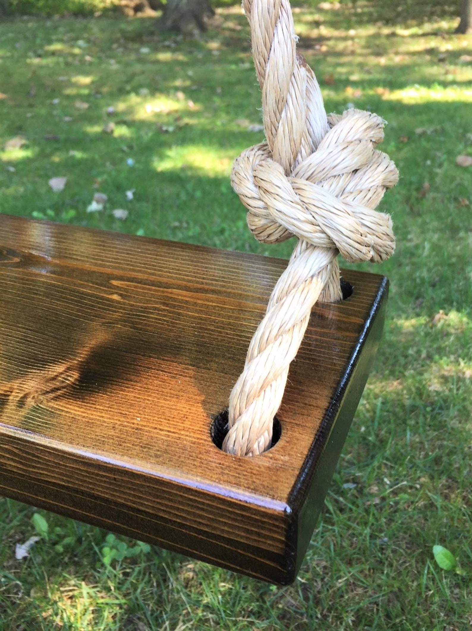 Never Grow up Wooden Rope Swing Wood Tree Swing Outdoor | Etsy