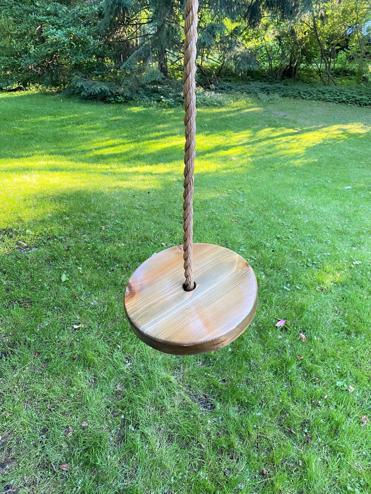 Gray Wood Round Swing Disc Swing for Kids Round Rope Swing - Etsy