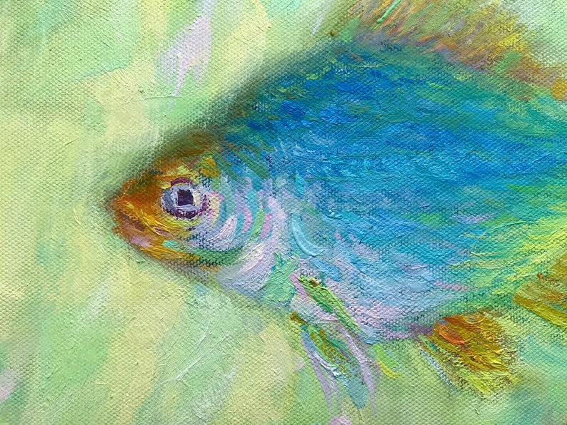 Fish Painting on Canvas 25 tropical fish oil painting | Etsy