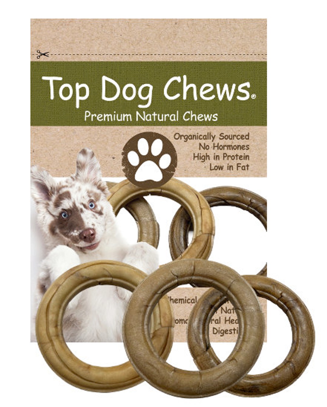 Top Dog Chews 6" Pressed Rawhide Ring 3 Pack … - Etsy