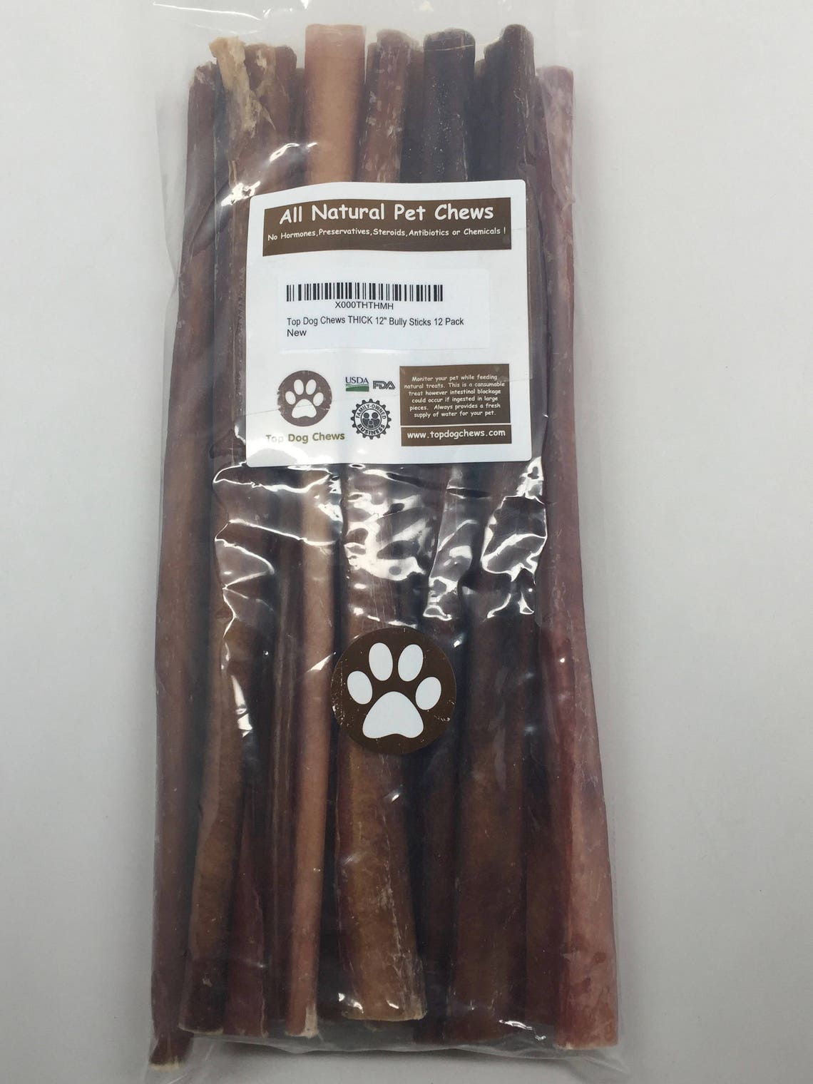 Top Dog Chews THICK 12 Free Range Bully Sticks Pack of - Etsy