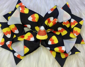 Candy Corn Hair Bow | Etsy