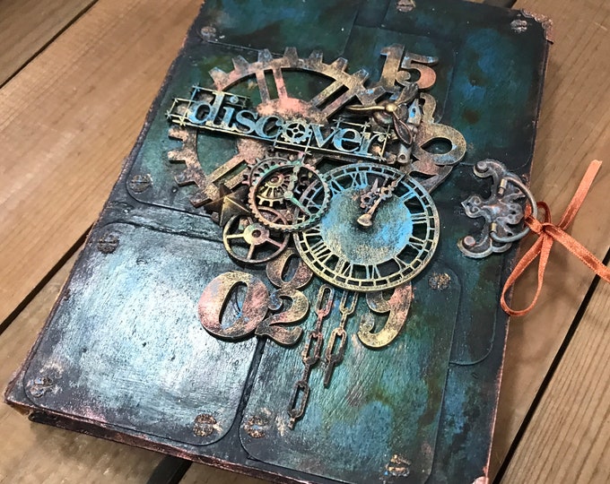 Industrial Steampunk Notebook Mixed Media Verdgris - Etsy