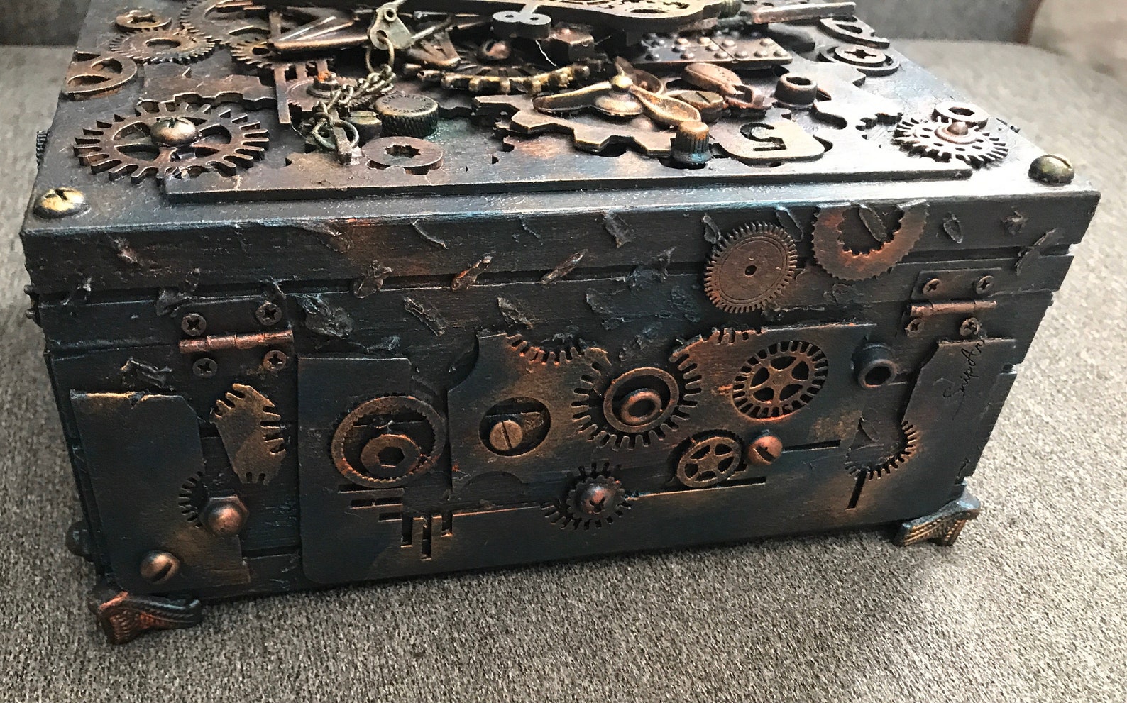 Steampunk Box Wooden Vintage Style Steampunk Bird Jewelry Storage ...