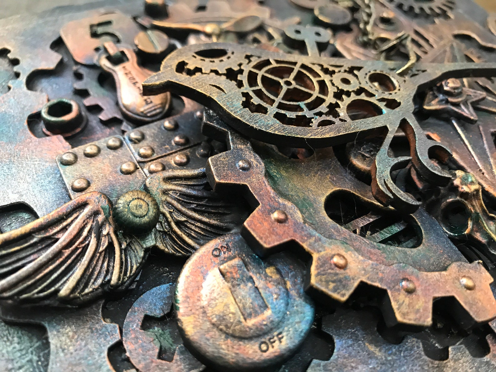 Steampunk Box Wooden Vintage Style Steampunk Bird Jewelry Storage ...