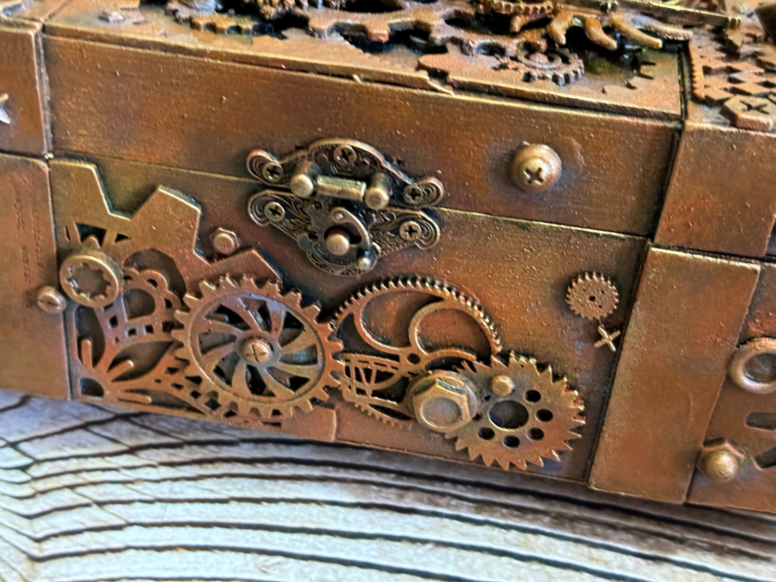 Personalized Steampunk Box, Mixed Media Rusty Box, Customized Hand ...