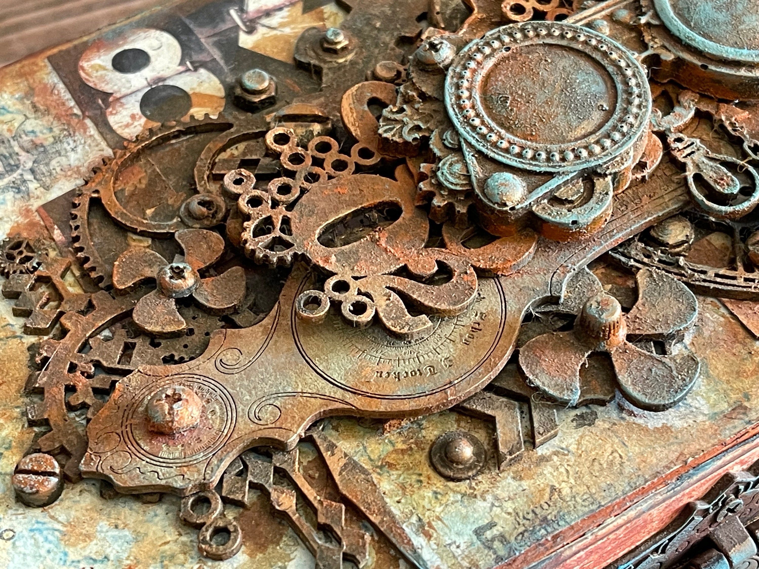 Personalized Industrial Box, Mixed Media Rusty Box, Customized Hand ...