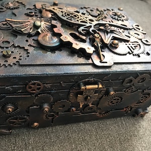 Steampunk Box Wooden Vintage Style Steampunk Bird Jewelry Storage ...