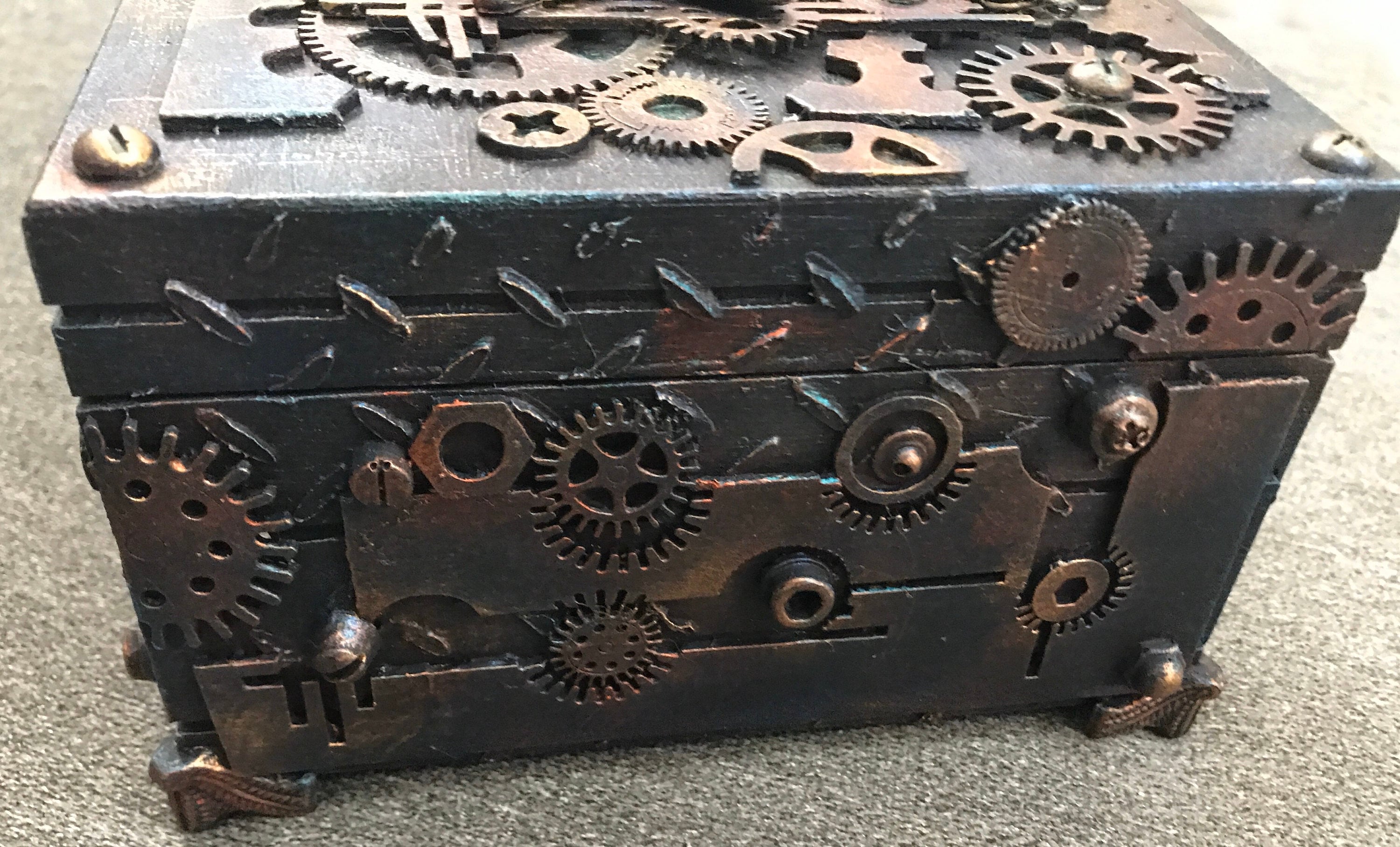 Steampunk Box Wooden Vintage Style Steampunk Bird Jewelry Storage ...