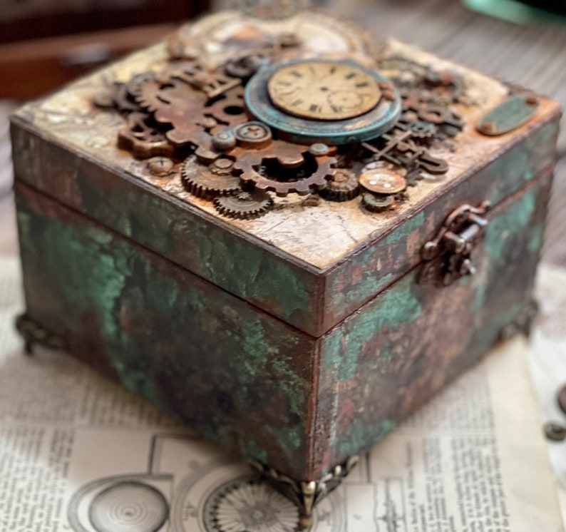 Personalised Steampunk Box Mixed Media Customizable Wooden - Etsy