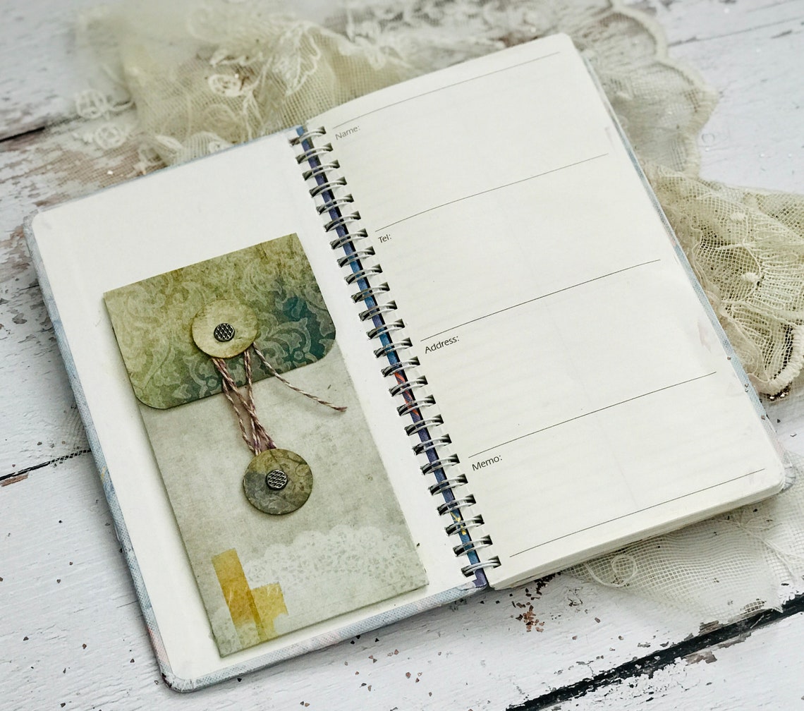 Vintage Planner Mixed Media Hand Made Small Planner | Etsy