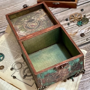 Personalised Steampunk Box, Mixed Media Customizable Wooden Box ...