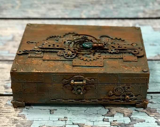 Steampunk Box Wooden Vintage Style Industrial Style Jewelry - Etsy