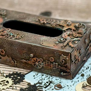 Personalised Steampunk Tissue Box, House-warming Gift, Customizable ...