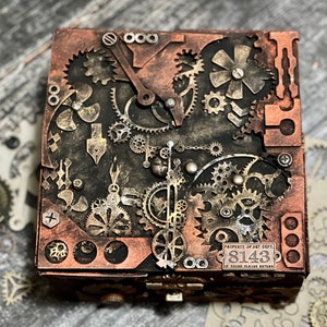 Personalised Steampunk Box, Mixed Media Gift, Customizable Wooden Box ...