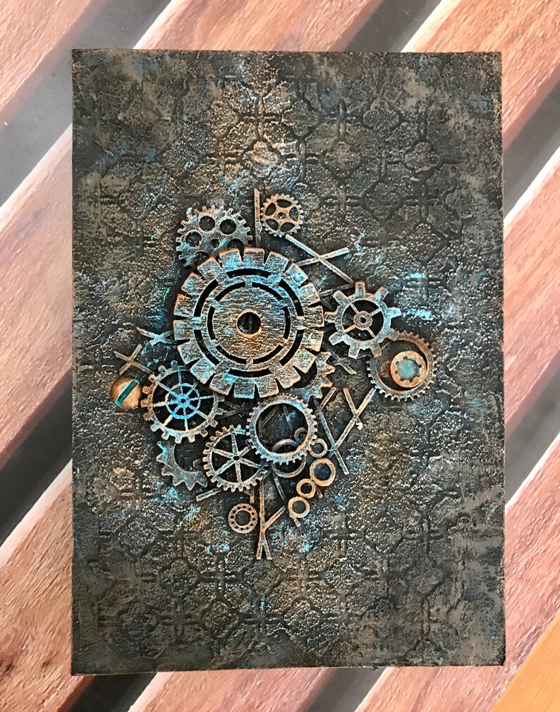 Steampunk Notebook, Mixed Media Hand Made, Personalized Steampunk ...
