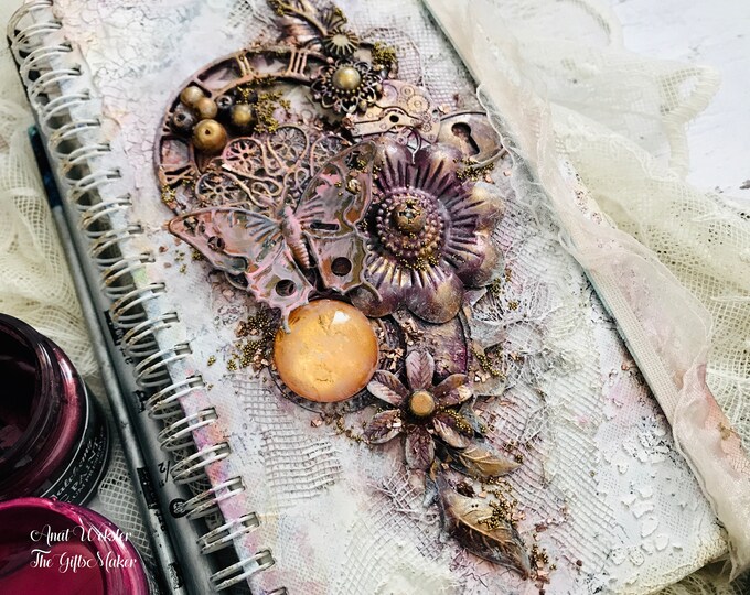 Vintage Planner Mixed Media Hand Made Small Planner - Etsy