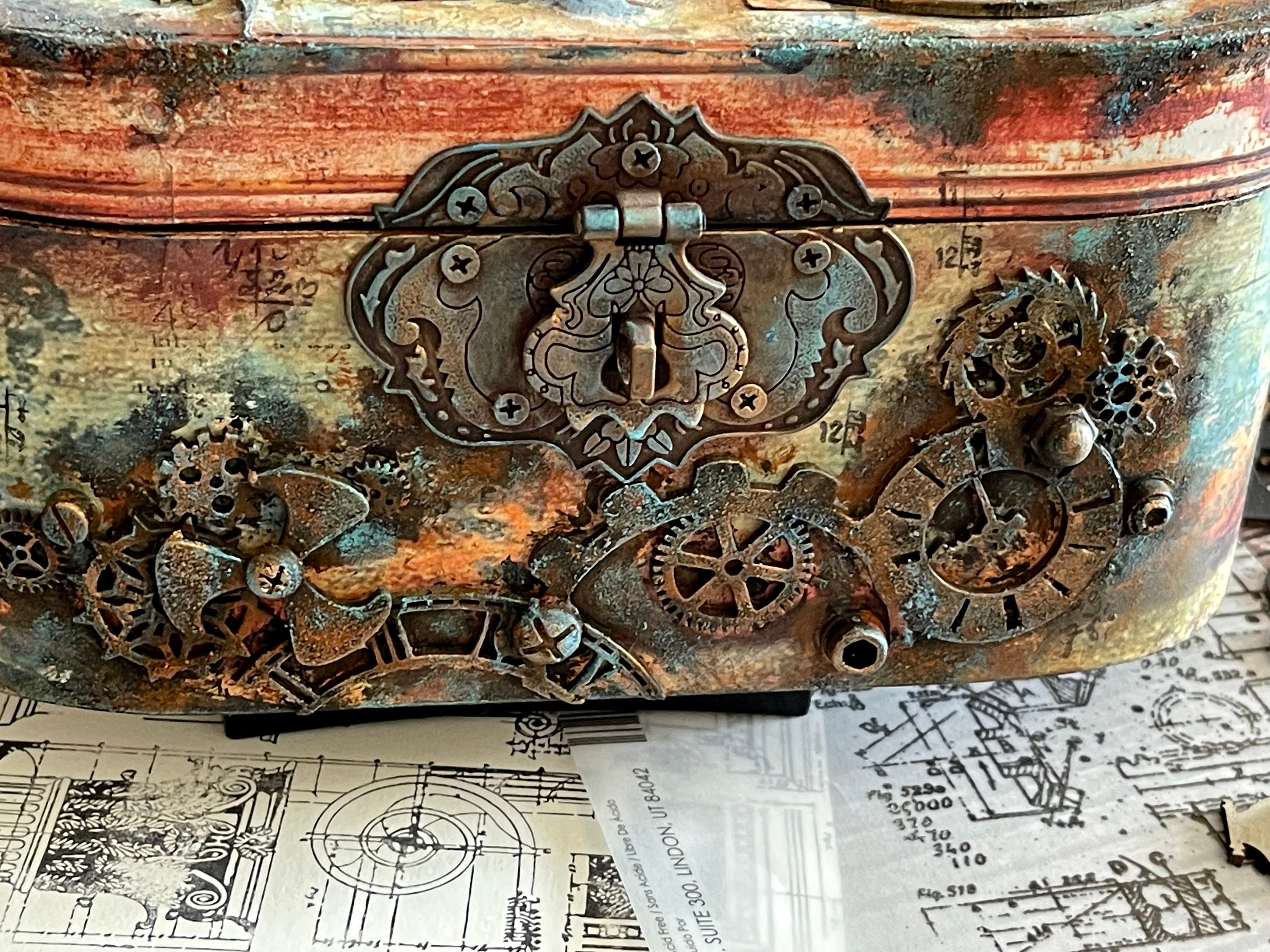Personalized Industrial Box, Mixed Media Rusty Box, Customized Hand ...