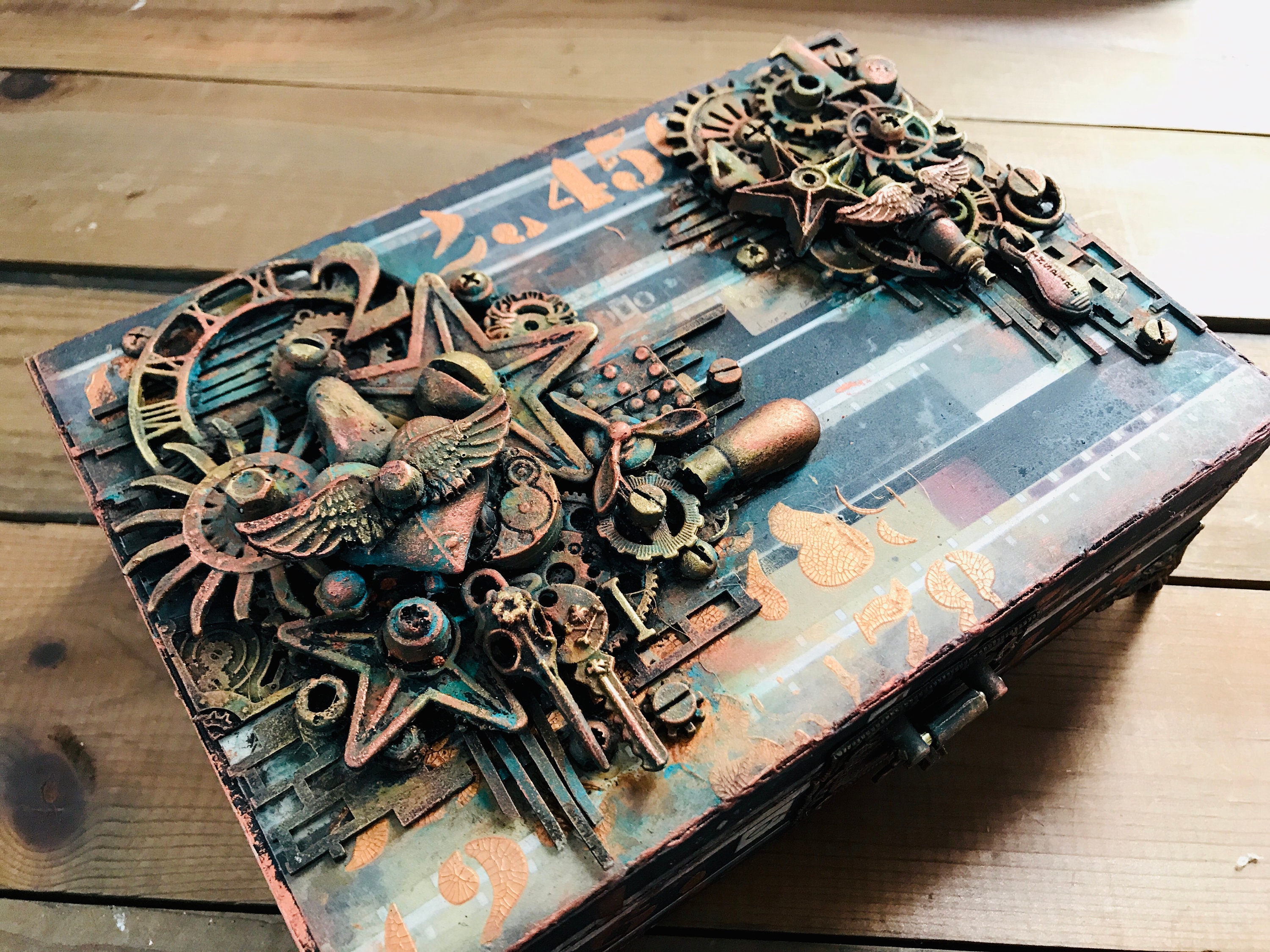 Steampunk box wooden vintage Style Industrial style Jewelry | Etsy