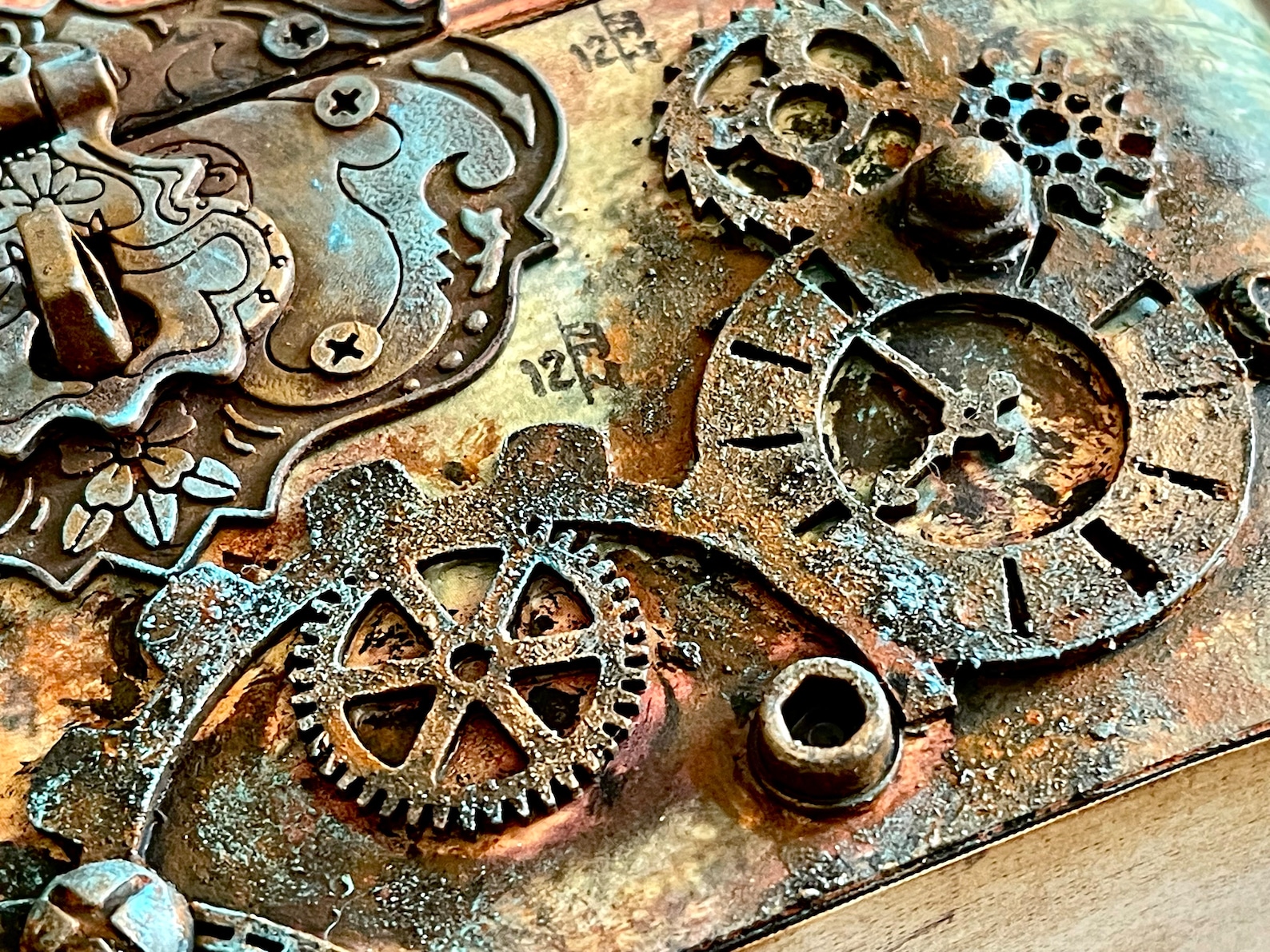 Personalized Industrial Box, Mixed Media Rusty Box, Customized Hand ...