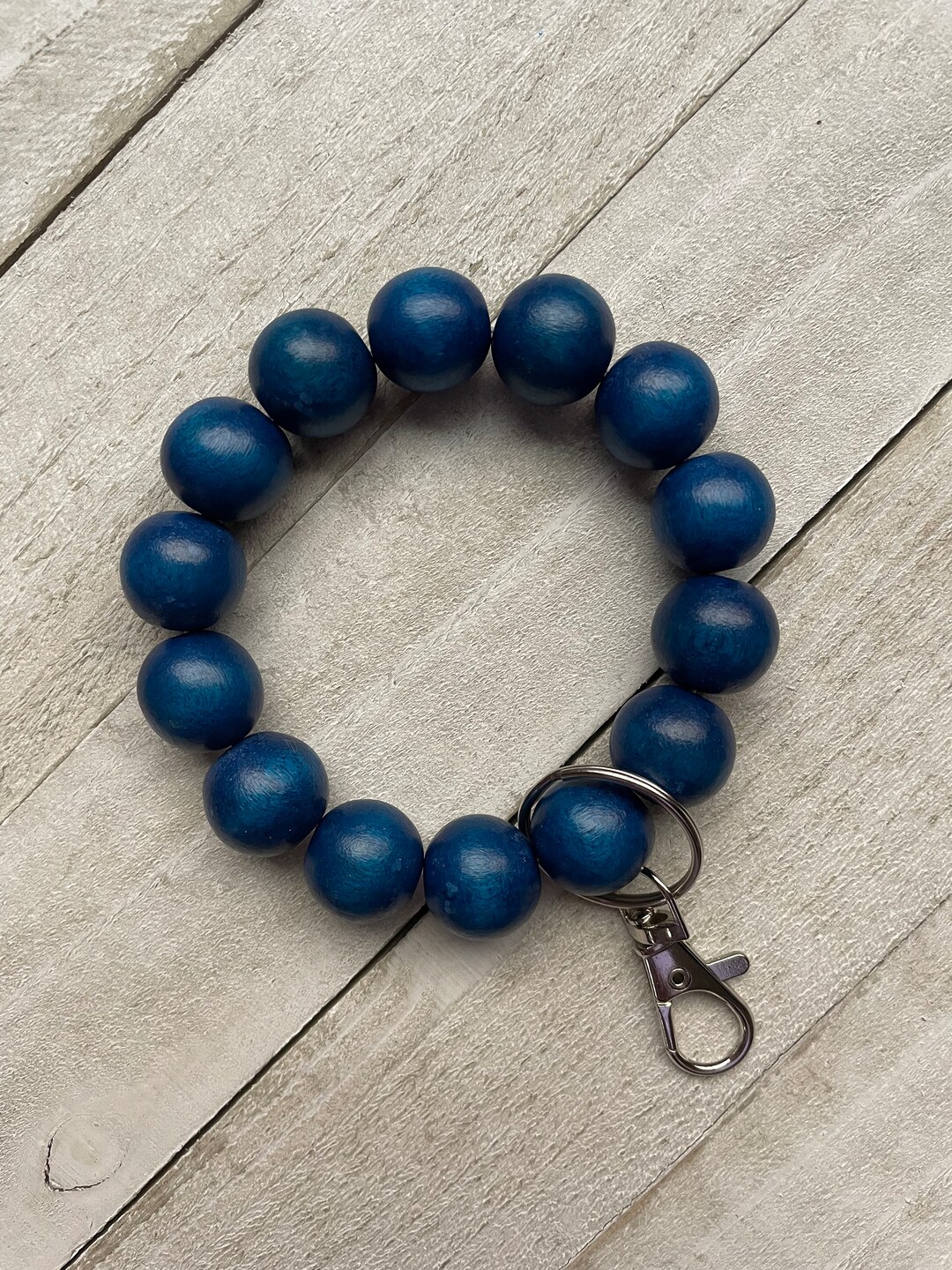 Keychain Wristlet, Wood Bead Keychain Wristlet - Etsy