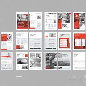 Proposal Print Template Proposal Brochure Red Accents Modern Indesign ...
