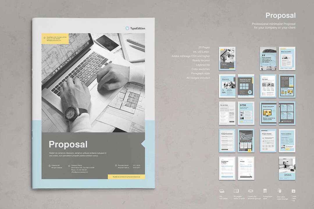 Proposal Print Template | Light Colors Proposal | Brochure Template ...