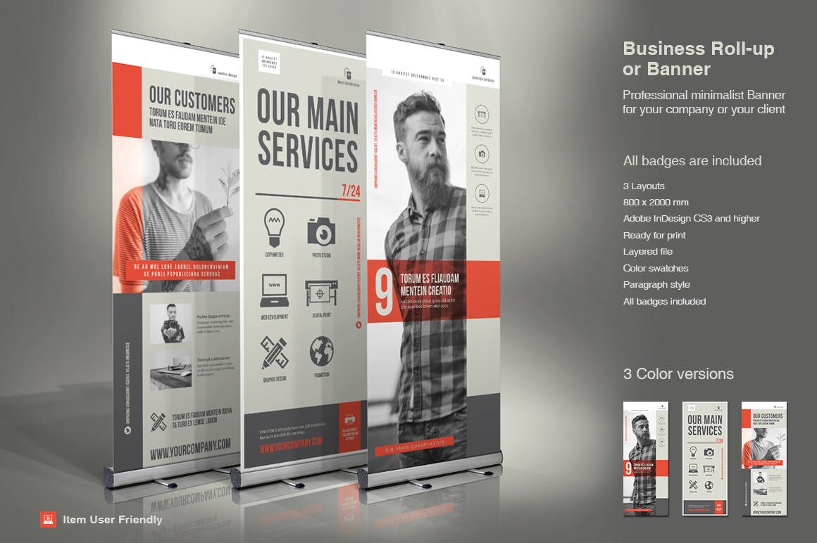 Business Roll-Up Banner | InDesign Vorlage - Etsy.de