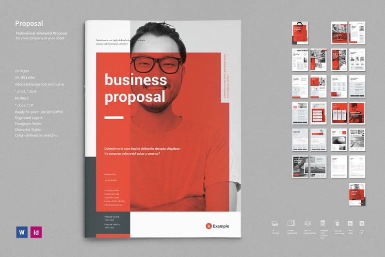 Proposal Print Template | Proposal Brochure | Red Accents | Modern ...