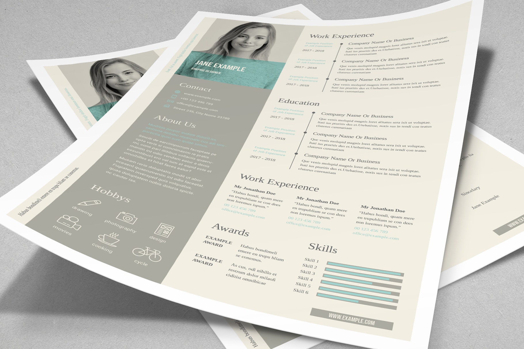 Resume Template | CV Template | 2 Pages Resume | Indesign Resume | Word ...