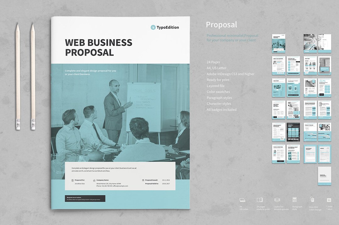 Proposal Print Template | Offer | Cyan Design | Brochure Print Template ...