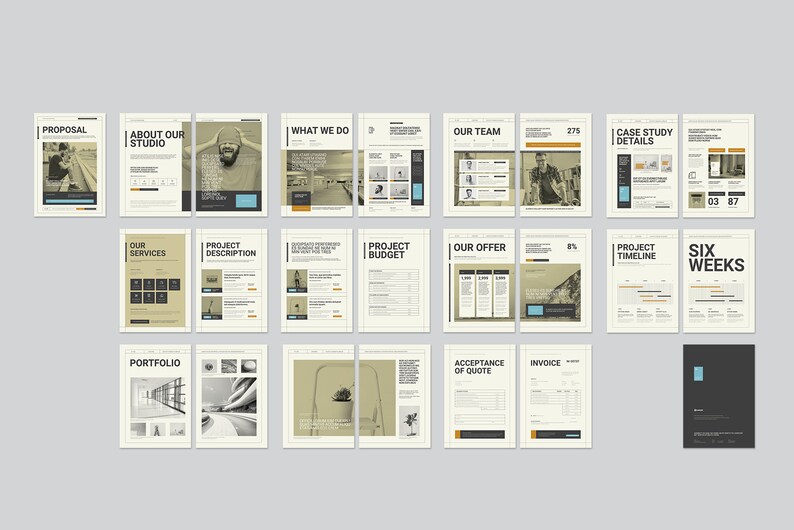 Business Proposal Print Template | Modern Unique Proposal | Sepia ...