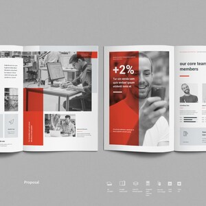 Proposal Print Template Proposal Brochure Red Accents Modern Indesign ...