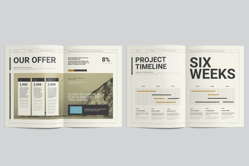 Business Proposal Print Template | Modern Unique Proposal | Sepia ...