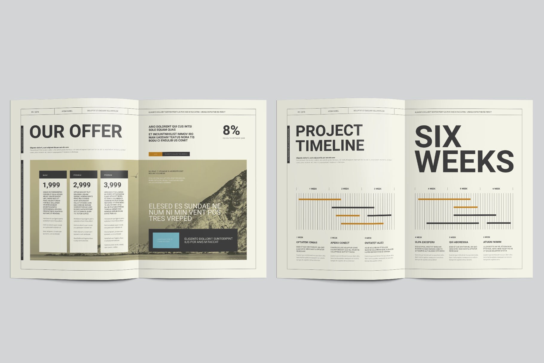 Business Proposal Print Template | Modern Unique Proposal | Sepia ...