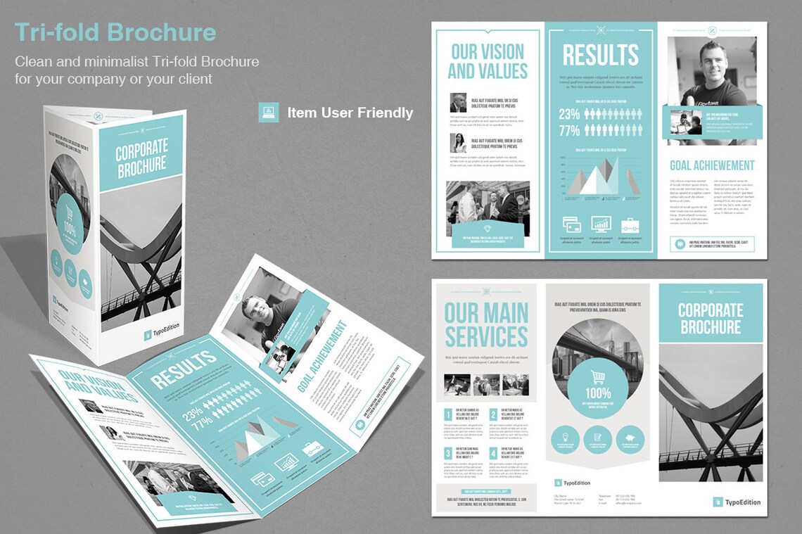 Tri-fold Brochure Print Template | Indesign Template - Etsy