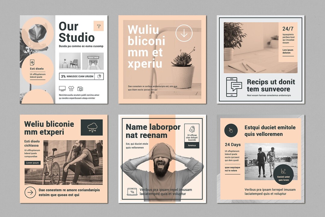 Instagram Square Template | Instagram Puzzle | PSD Templates for ...