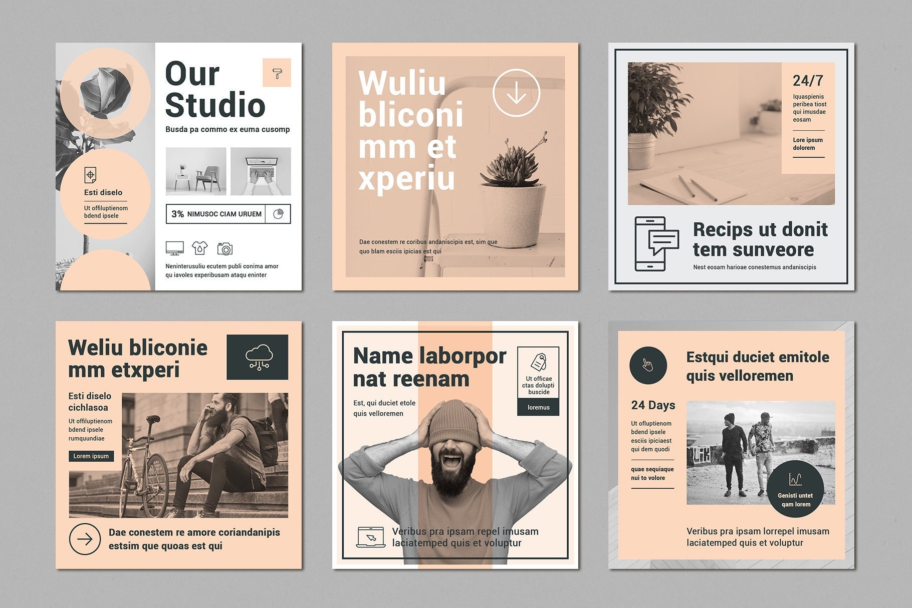Instagram Square Template | Instagram Puzzle | PSD Templates for ...