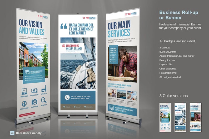Business Roll-up Banner | Indesign Template - Etsy