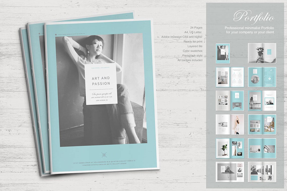 Portfolio Print Template | Indesign Template - Etsy