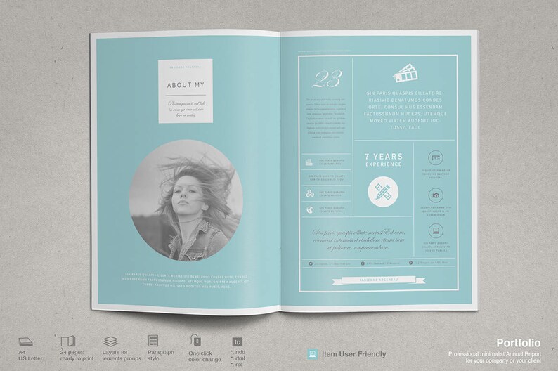 Portfolio Print Template | Indesign Template - Etsy