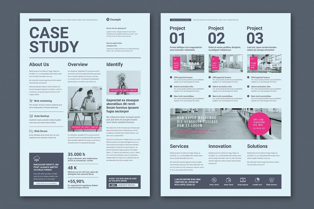 Case Study | Case Study Layout | Case Study Flyer | Indesign - Etsy