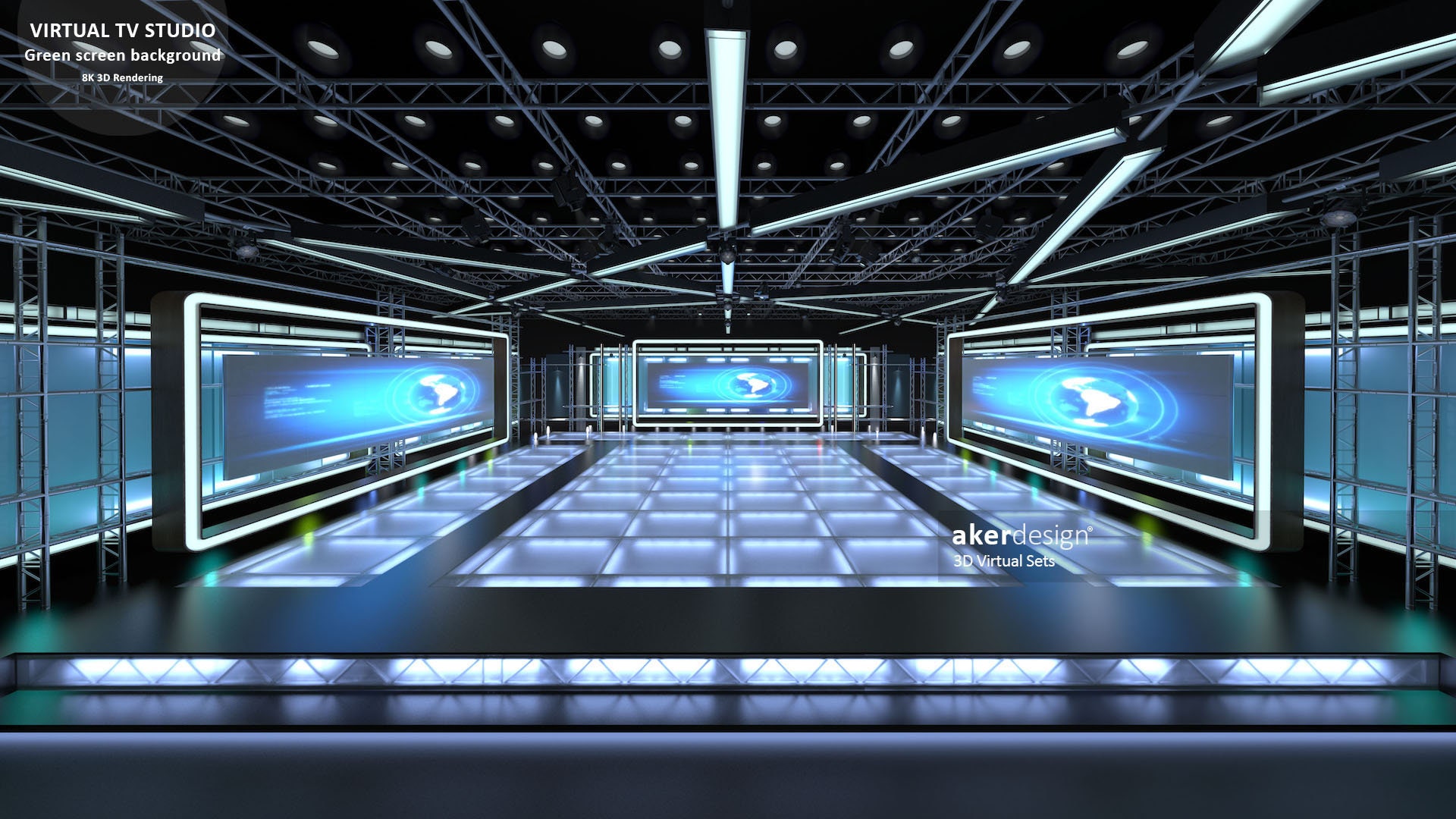 8K 3d Rendering. Virtual TV Studio Green Screen Background. 6PCS - Etsy