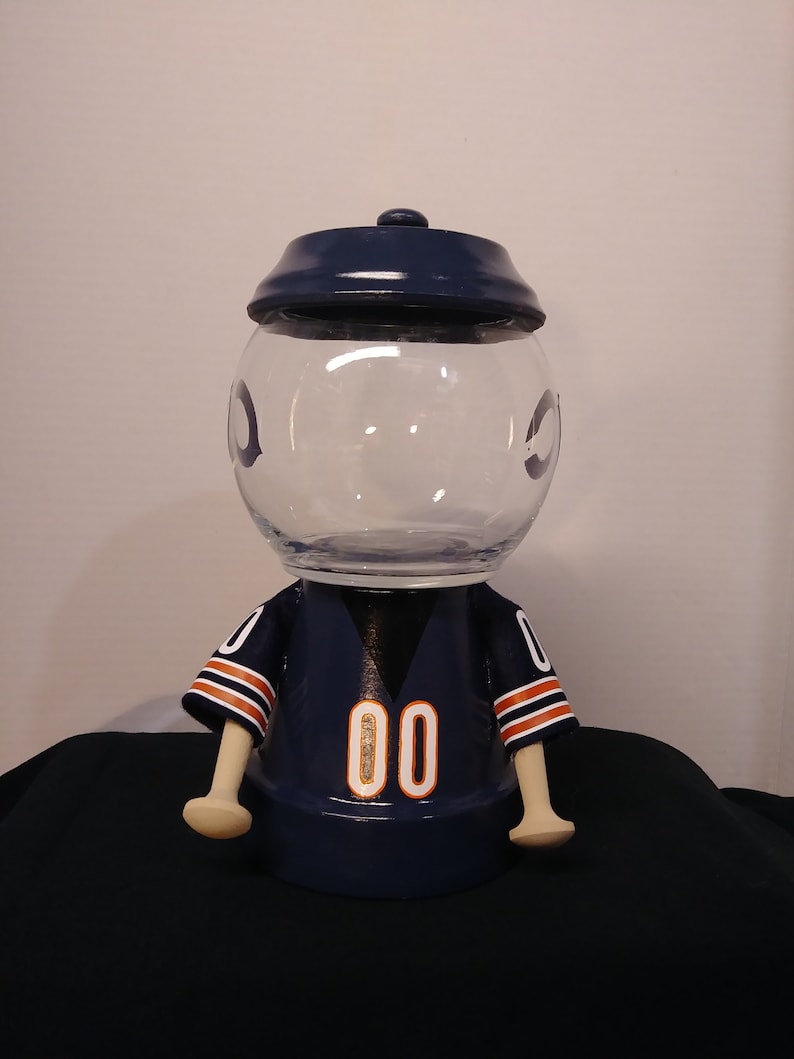 Clay Pot Football Player Candy Jar - Etsy