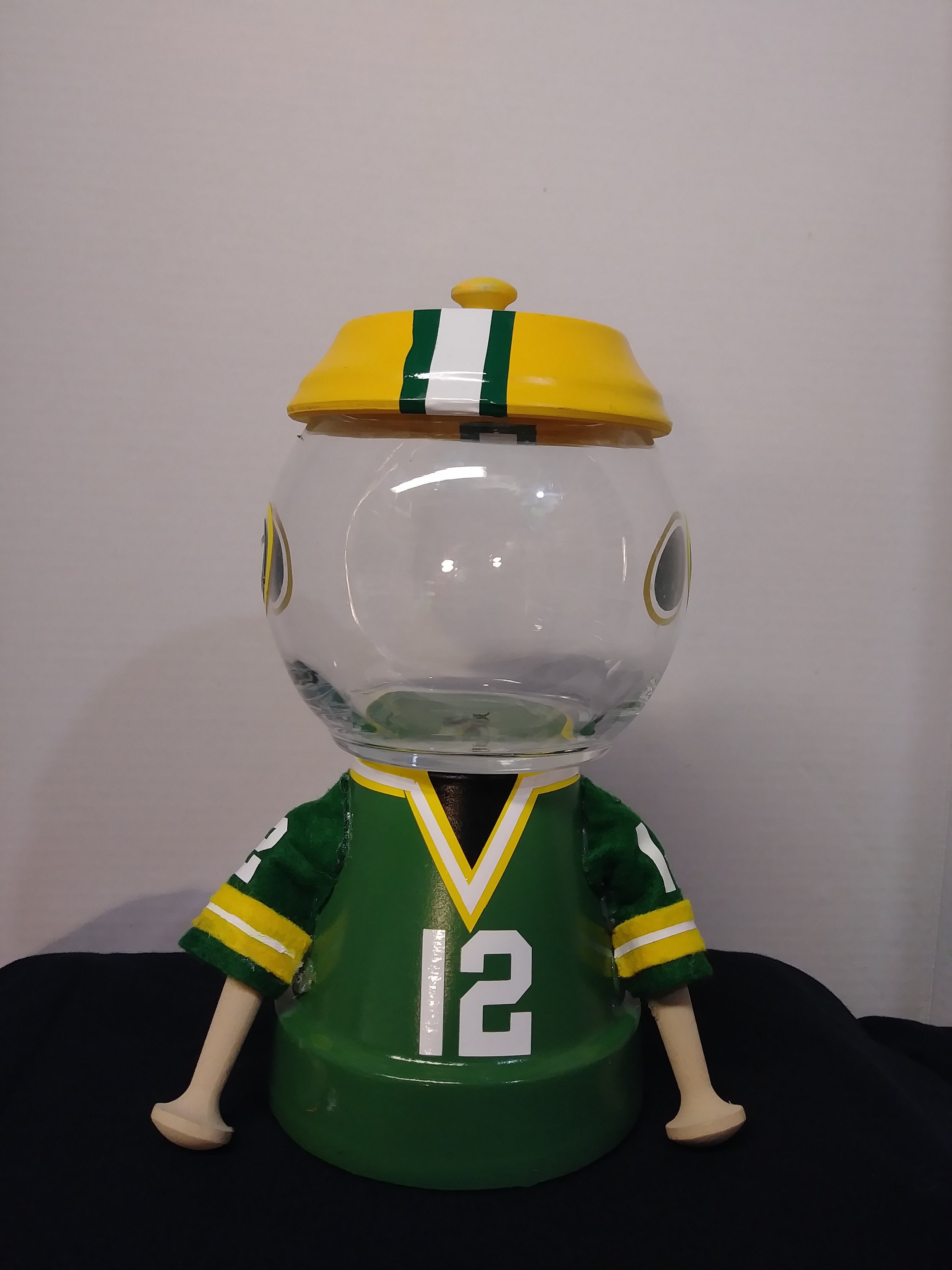 Clay Pot Football Player Candy Jar - Etsy