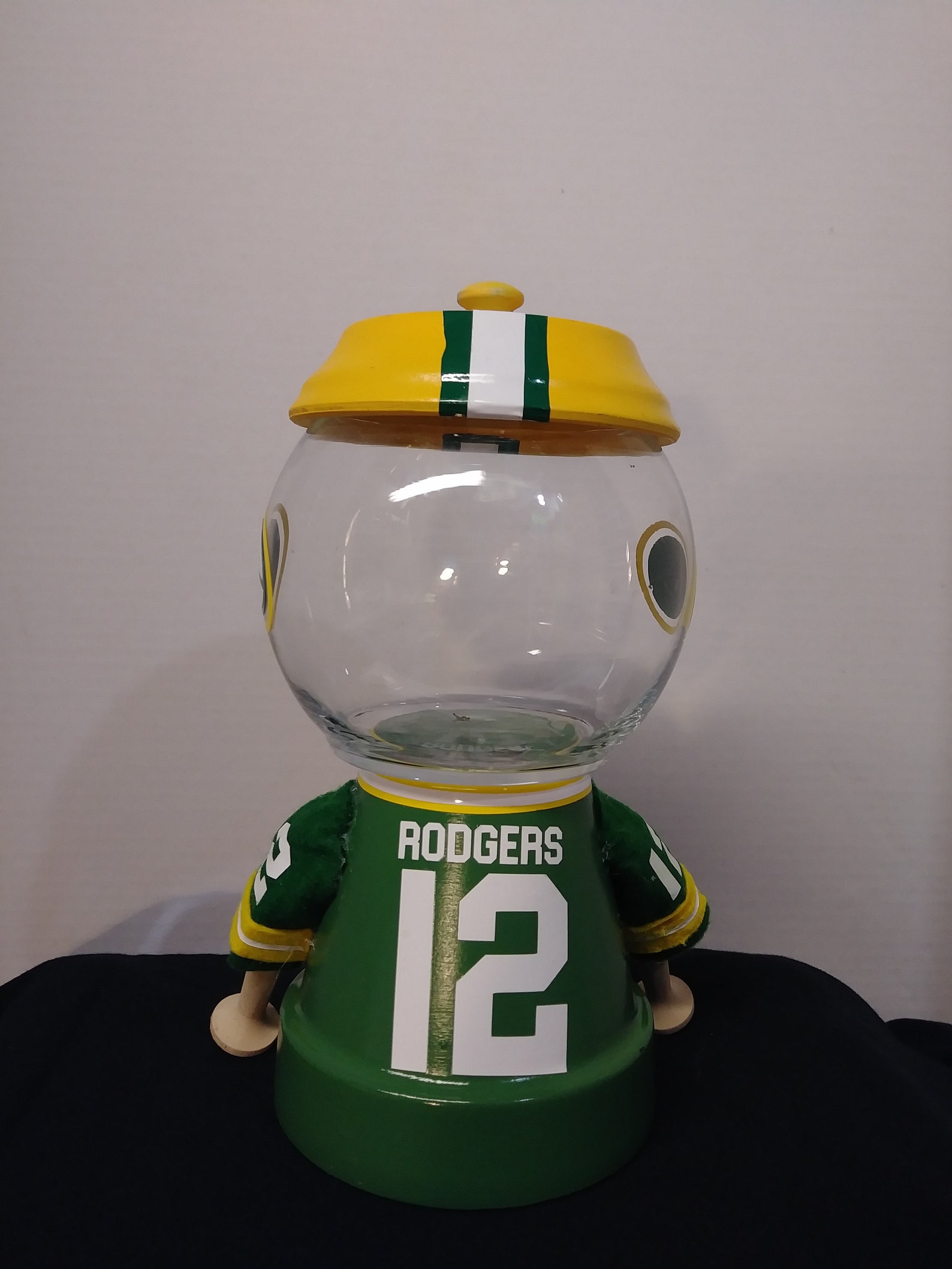 Clay Pot Football Player Candy Jar - Etsy