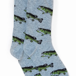 Fish Socks, Bass Socks, Fishing Socks, Fisherman Socks, Men's Socks ...